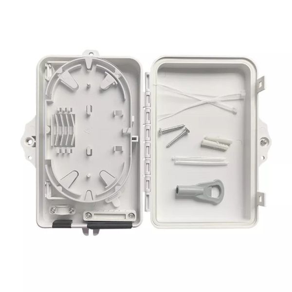 Quality 4Port Fiber Optic Terminal Box SC Simplex SM Cables White Waterproof IP-66 for sale