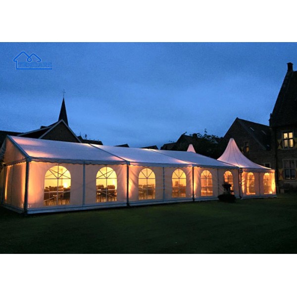 Quality Wind-Resistant Poolside Party Marquee Tents Reinforced Alloy Frame Fire-Retardant PVC Canopy Structure for sale