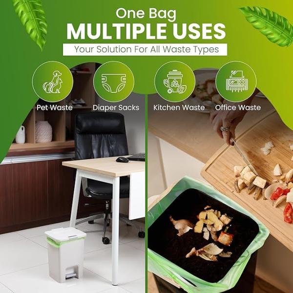Quality Eco-Friendly Boxed Compostable Tie handle Trash Bags for sale