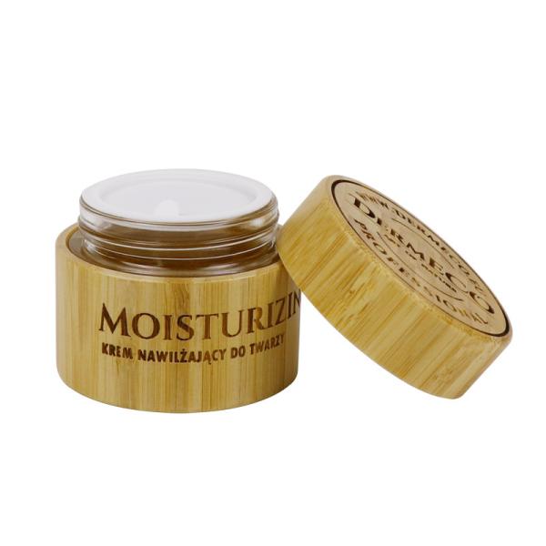 Quality OEM Skincare Bamboo Cosmetic Packaging Electroplate 50g Bamboo Cream Jar for sale
