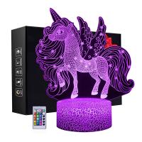 Quality 2W 170mm 3D LED Night Light Birthday Gift 3D Unicorn Lamp for sale