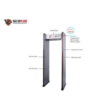Quality Sound LED Lights Alarm Walk Through Metal Detector Gate With IR Temperature for sale