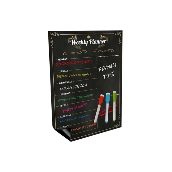 Quality Magnetic Fridge Calendar Weekly Planner with Dry Erase Chalkboard Surface and Powerful Magnet Layer for Home and Kitchen for sale