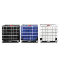 China HDPE IBC 300 Gallon Chemical Tote Chemical Tanks White / Black factory