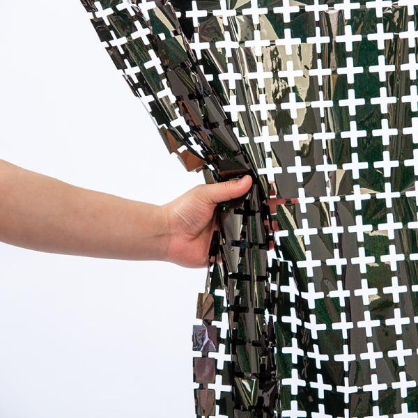 Quality Modern Square Foil Fringe Curtain Set Water Resistant For Chic Party Decor for sale