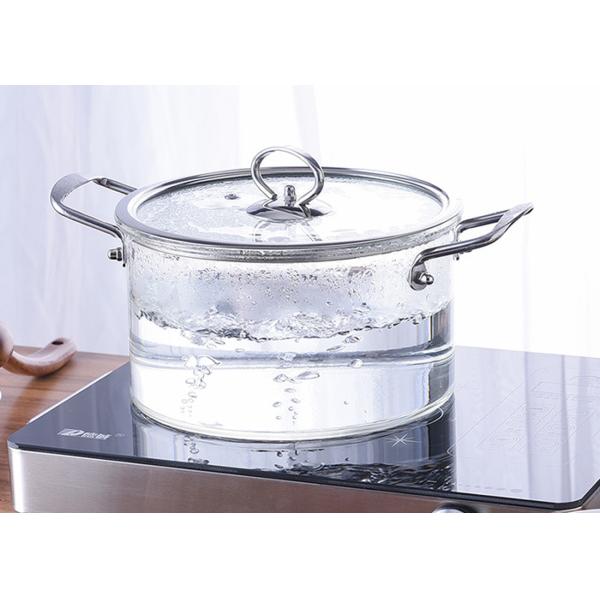 Quality Clear Double Ear Borosilicate Pyrex Glass Cooking Pots for sale