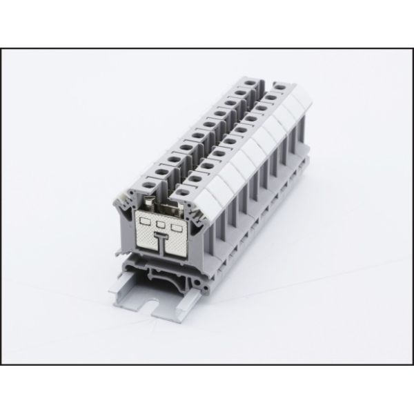 Quality 101A / 800V M6 Screw 12.2mm Rail Mount Terminal Block PA66 / UL94-V0 Brass for sale