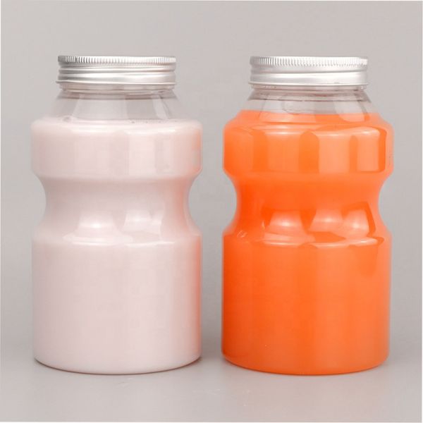 Quality 500ml Plastic PET Bottles Unique Shape Fruit Juice Bottles OEM With Lid for sale