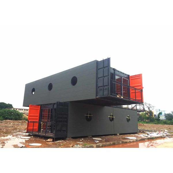 Quality Matt Exterior Finishing Two Story Prefab House / Luxury Prefab Container House for sale