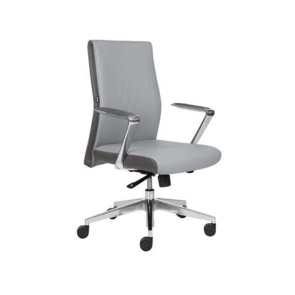 Quality 3.2mm 360d PU Leather Revolving Chair Middle Back For Conference for sale