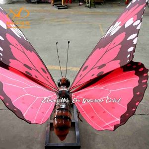 Quality Simulation Animated Butterfly Animatronic Insect Red Color for sale