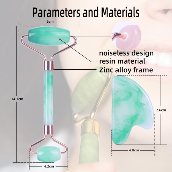 Quality Anti Aging Face Jade Roller Set Rose Quartz Massage Roller for sale