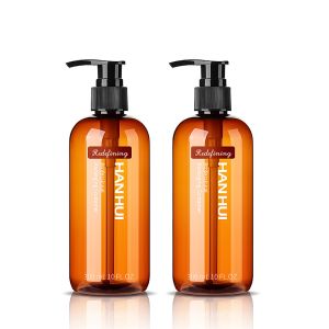 Quality Amber Boston Round Shape Empty Lotion Bottle With Neck Size 24/410 Pump for sale