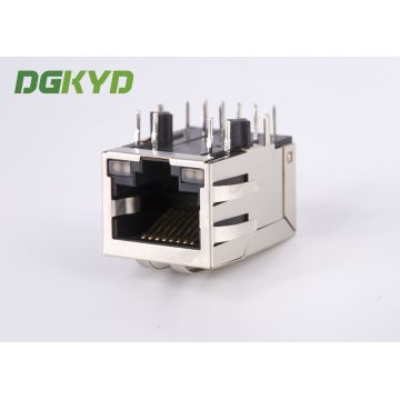 Quality EMI finger Single Port Cat6 gigabit ethernet RJ45 Connector with transformer for sale