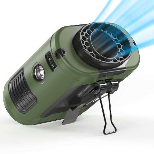 Quality Socool Fan 10000mAh Mini Rechargeable Waist Fan Portable Emergency Power Clip USB Fan With SOS LED Light For Indoor/Outdoor for sale