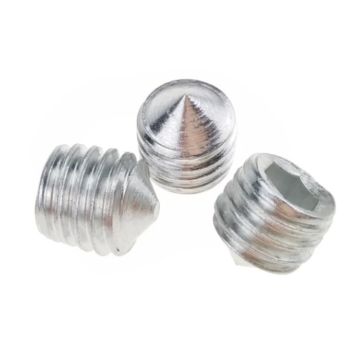 Quality M4 Hexagon Socket Grub Screws Cone Point Galvanized Steel Fastener for sale