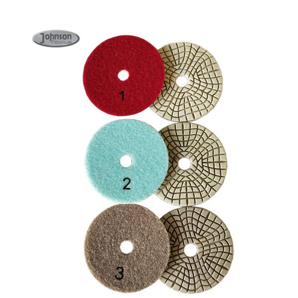 Quality 4 Inch 100mm Diamond 3 Steps Marble Polishing Pad for sale