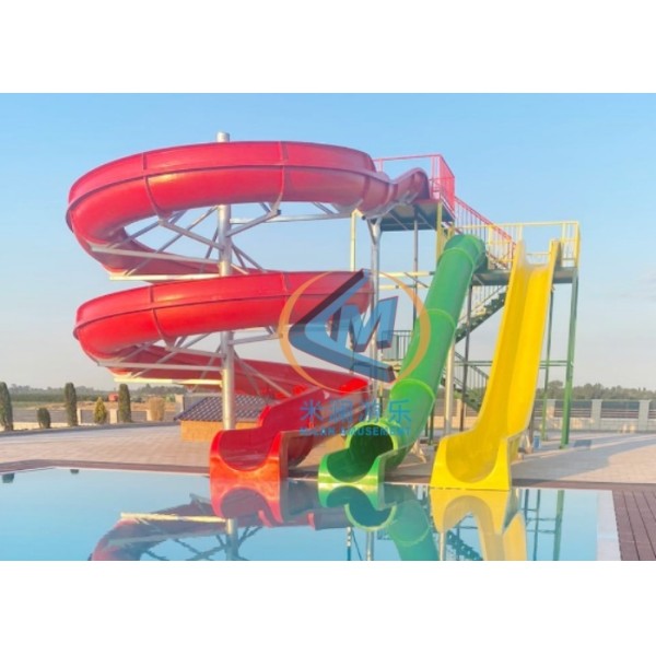 Quality Colorful Design Water Pool Slide with 8-10mm Thickness and Hot Dipped Galvanized Steel for sale