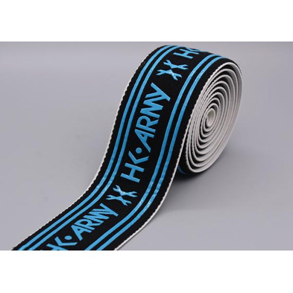 Quality 40mm Cotton Non Slip Elastic Band With Printed Silicone Logo for sale