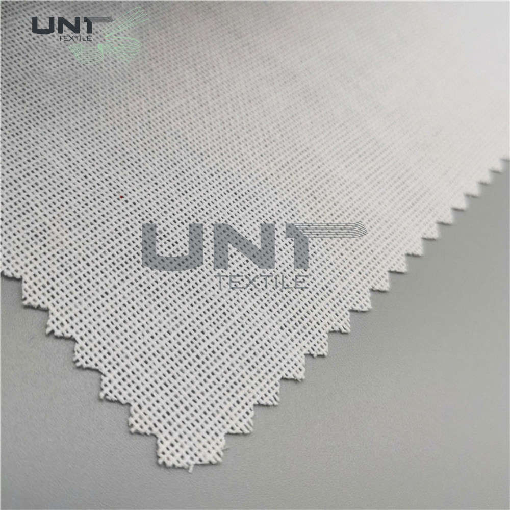 Quality Cap Resin Cotton Woven Fusible Interlining With PES LDPE Coating for sale
