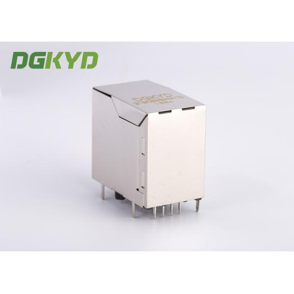 Quality Shielded Magnetics Dual Port Rj45 Connector OFFSET STACK JACK 100 BaseT for sale