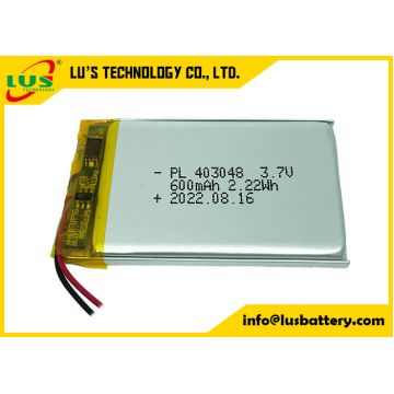 Quality LP403048 3.7v 600mah Rechargeable Lithium Battery Flexible Li Polymer for sale