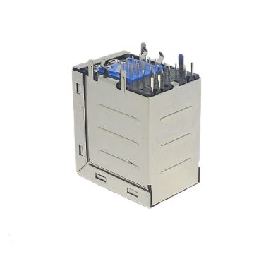 Quality USB3.0 Dual Port Stacked Cat5 RJ45 Female Connector Socket With 10/100/1000 Base for sale