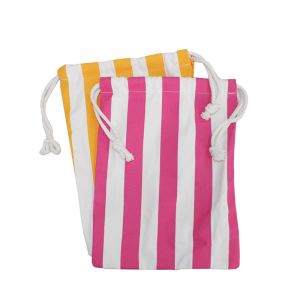 Quality Microfiber Yellow White Pink Striped Beach Towel 300gsm for sale