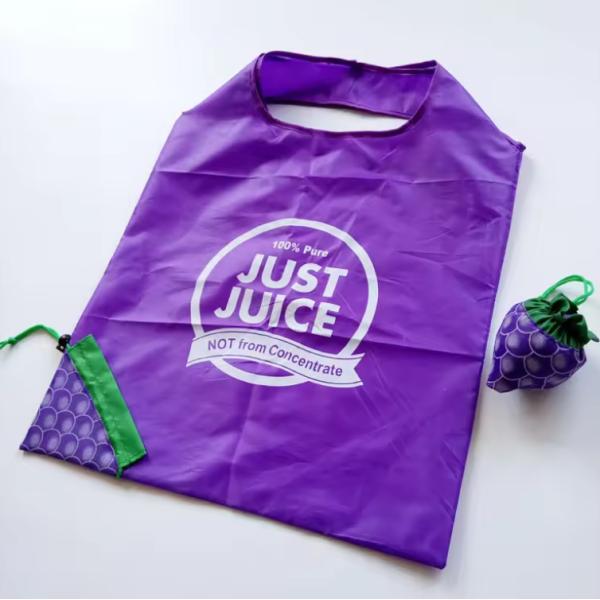 Quality Custom Made Foldable Polyester Tote Bag Grape Polyester Nylon Collapsible for sale