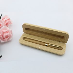 Quality Fashion Bamboo Business Stationery Set Portable Gift Roller Pen Set With Case for sale