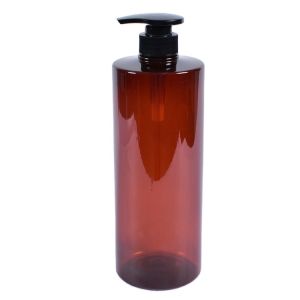 Quality Sealing Type 1000ml Amber Plastic Pump Bottles PET Lotion Bottle Screen Printing for sale