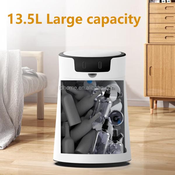 Quality Eco Friendly Automatic Sensor Kitchen Bin Plastic Home Trash Bin 12L for sale