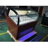china Commercial 427L Ice Cream Showcase Freezer 14 Pans Coffee Brown Color