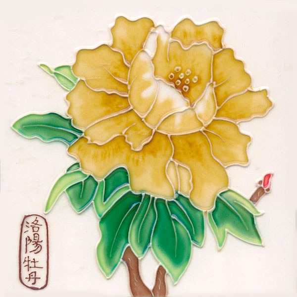 Quality Wholesale Flower Pattern Hand Painted Ceramic Tabletop Art Piece Tiles. for sale