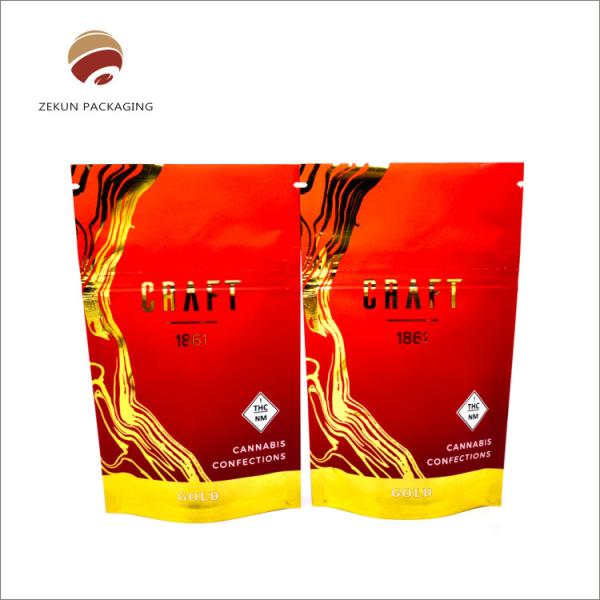 Quality Durable Custom Printed Packaging Pouch With Zipper Closure Environmentally for sale