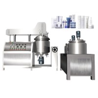 Quality 100L-300L External Circulation Cosmetic Freckle Cream PLC Vacuum Mixer for sale
