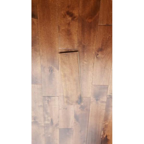 Quality distressed birch solid hardwood flooring with handscraped & charter Mark texture for sale
