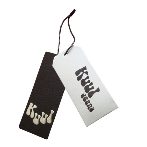 Quality Bespoke Paper Brand Tag On Clothes Cheap Jeans Hang Tags Glossy Lamination for sale
