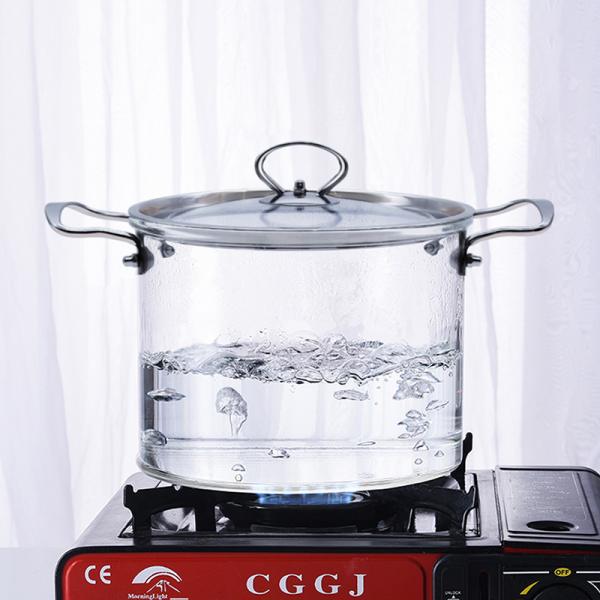 Quality Custom Made Transparent High Borosilicate Glass Soup Pot for sale