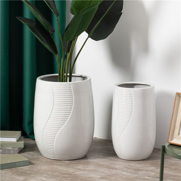 Quality Garden Pot Supplies Home Indoor Outdoor Decorative Plant Pot Big White Ceramic Planter Flower Pots for sale