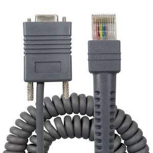 Quality RJ45 RS232 Coiled Barcode Scanner Cables 3m For Motorola Symbol LS2208 for sale
