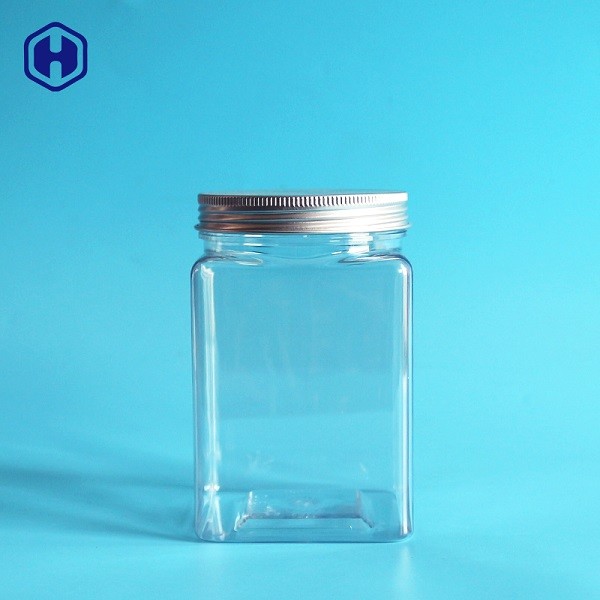 Quality Small Empty Square Wide Mouth Plastic Jars Stackable Space Saving for sale