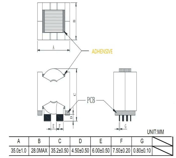 Single Ikp Carton Ikp-PT-Pq Series SMD Flat Wire Coil Transformers with CCC