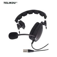 Quality TELIKOU HD-101 XLR 5 Pin Male Single-ear Full-Duplex Wired Intercom Headset Dynamic Micrphone System Film TV Stage for sale