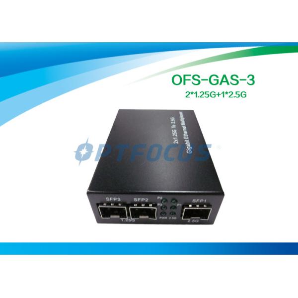 Quality 2 × 1.25G to 2.5G Gigabit Ethernet Media Converter , SFP to SFP for sale