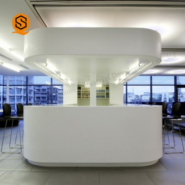 Quality 5m Solid Surface Reception Desk Airport Front Desk Fire Resistant for sale