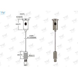 Quality Completely Adjustable Light Hanging Kit LED Panel Light Suspension Kit for sale