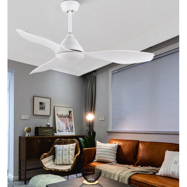 Quality White 48In Bathroom Ceiling Fan With Light 3 ABS Blades for sale