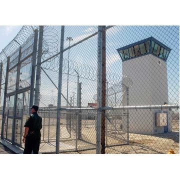 Quality Military Defense 10 Ft Chain Link Fence With Barbed Wire And Razor Wire for sale