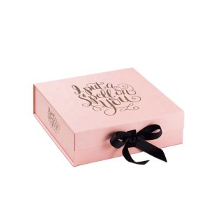 Quality Luxury Pink Rigid 1000g Cardboard Foldable Packaging Box Book Shaped for sale